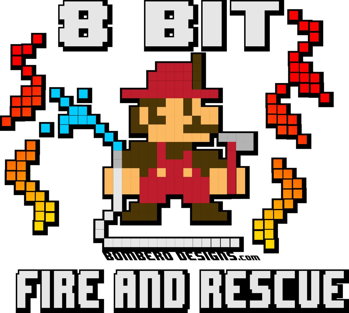 8 Bit Fire – Bombero Designs