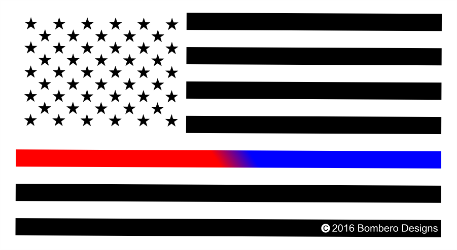 Thin Red/Blue Sticker – Bombero Designs